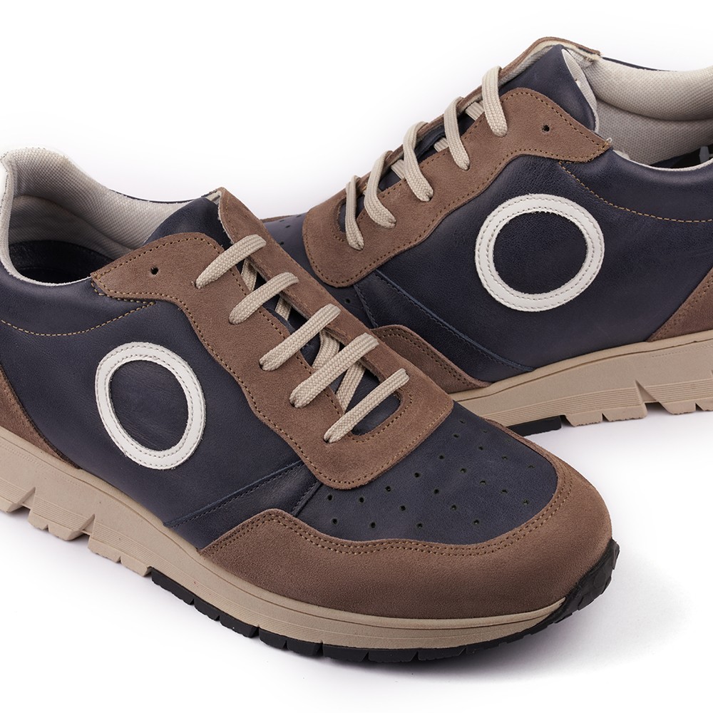 Scarpe con rialzo in pelle da uomo Verona blu