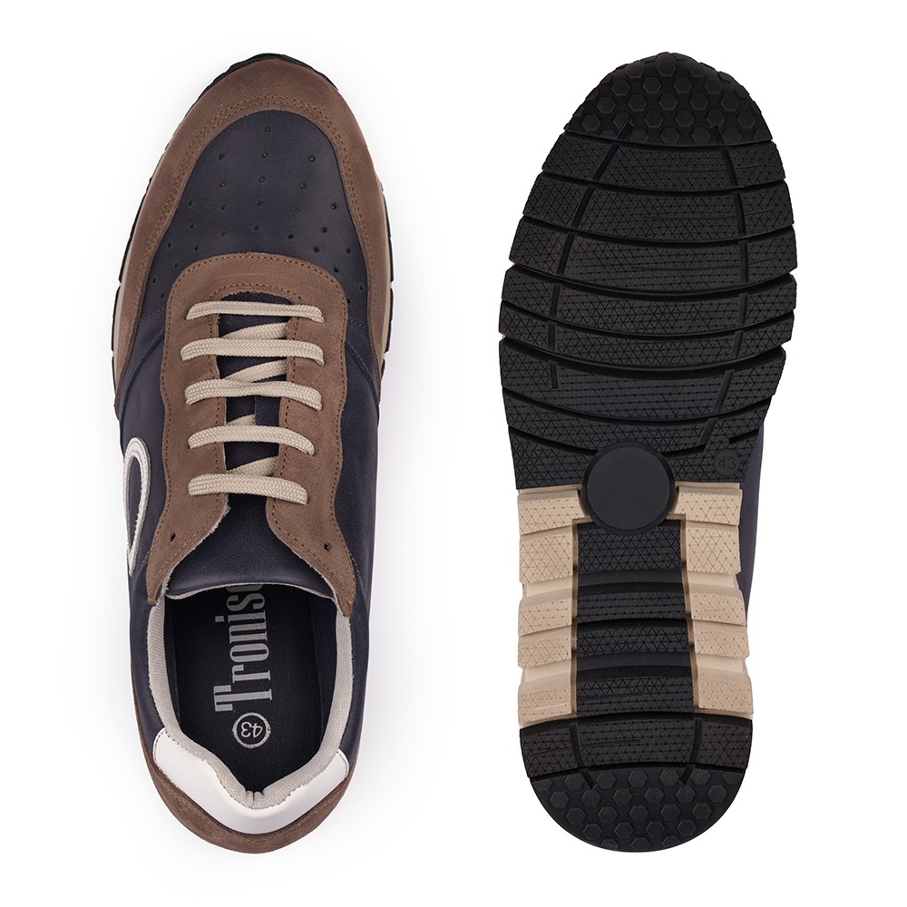 Scarpe con rialzo in pelle da uomo Verona blu